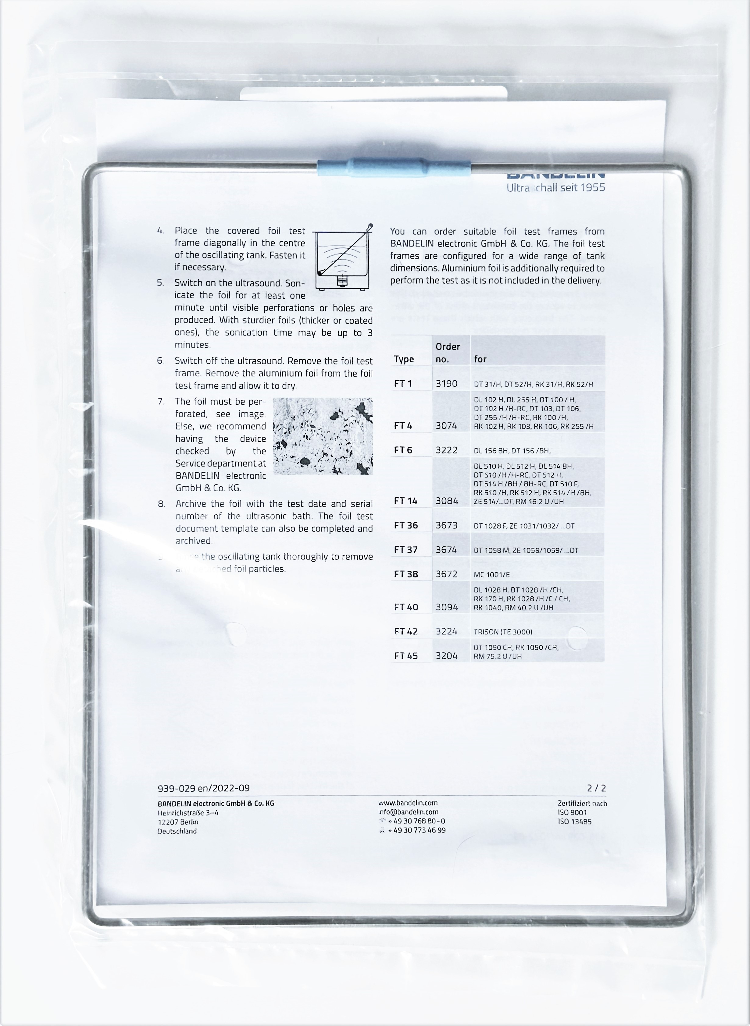 Bandelin Sonorex Folientestrahmen | Dentalstoff.de - Der Onlineshop für ...