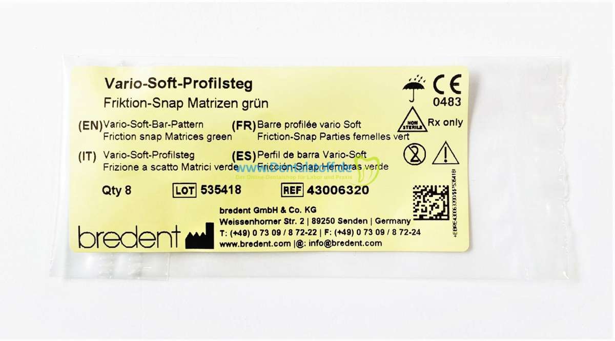 Bredent Vario Soft Profilsteg vsp-fs Friktion Snap | Dentalstoff.de ...