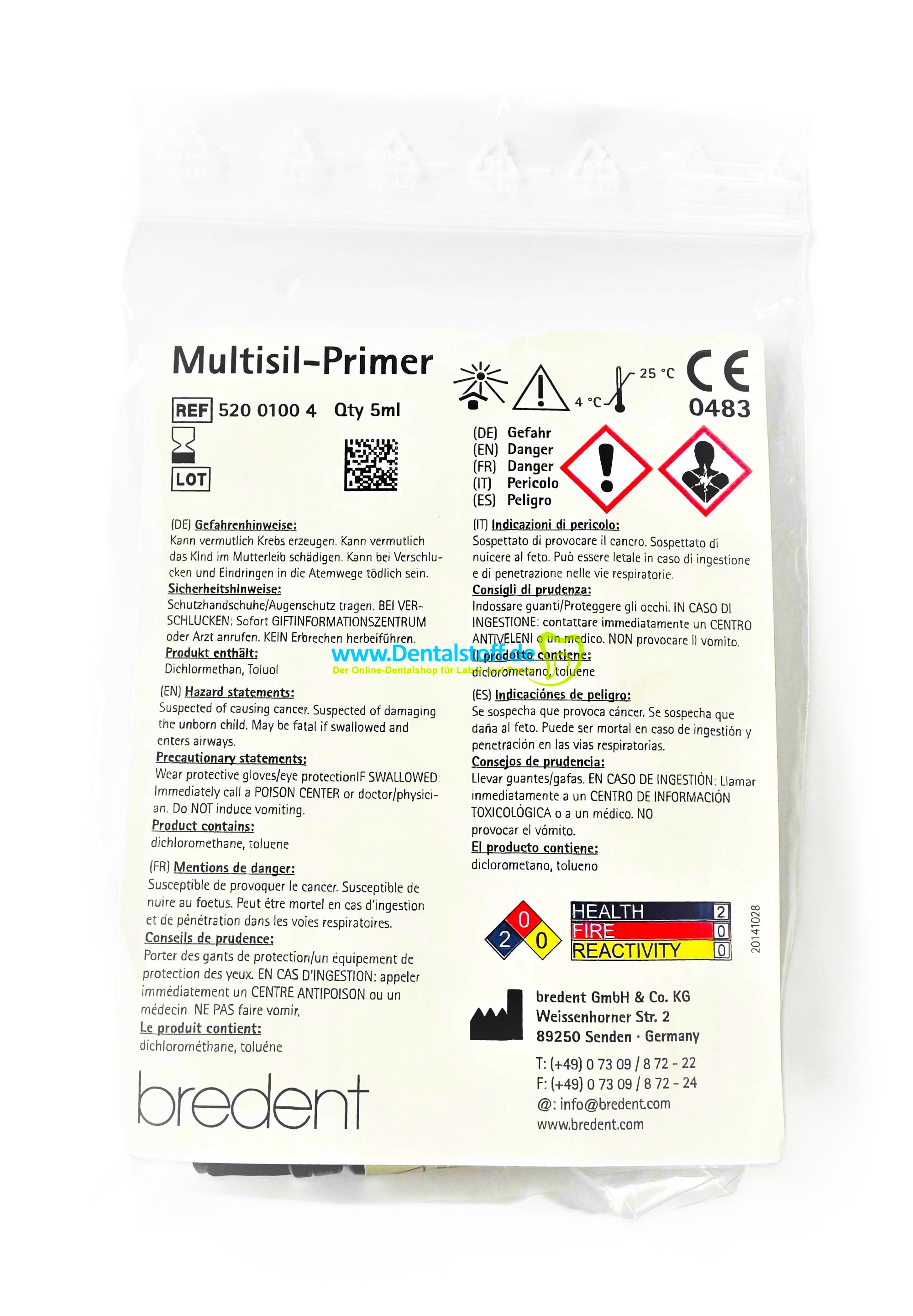 Bredent Multisil Primer 52001004 - 5 ml | Dentalstoff Onlineshop - Der ...