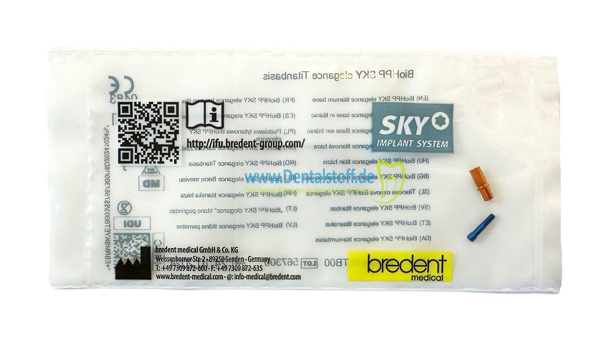 Bredent BioHPP SKY elegance mit Schraube | Dentalstoff Onlineshop - Der ...