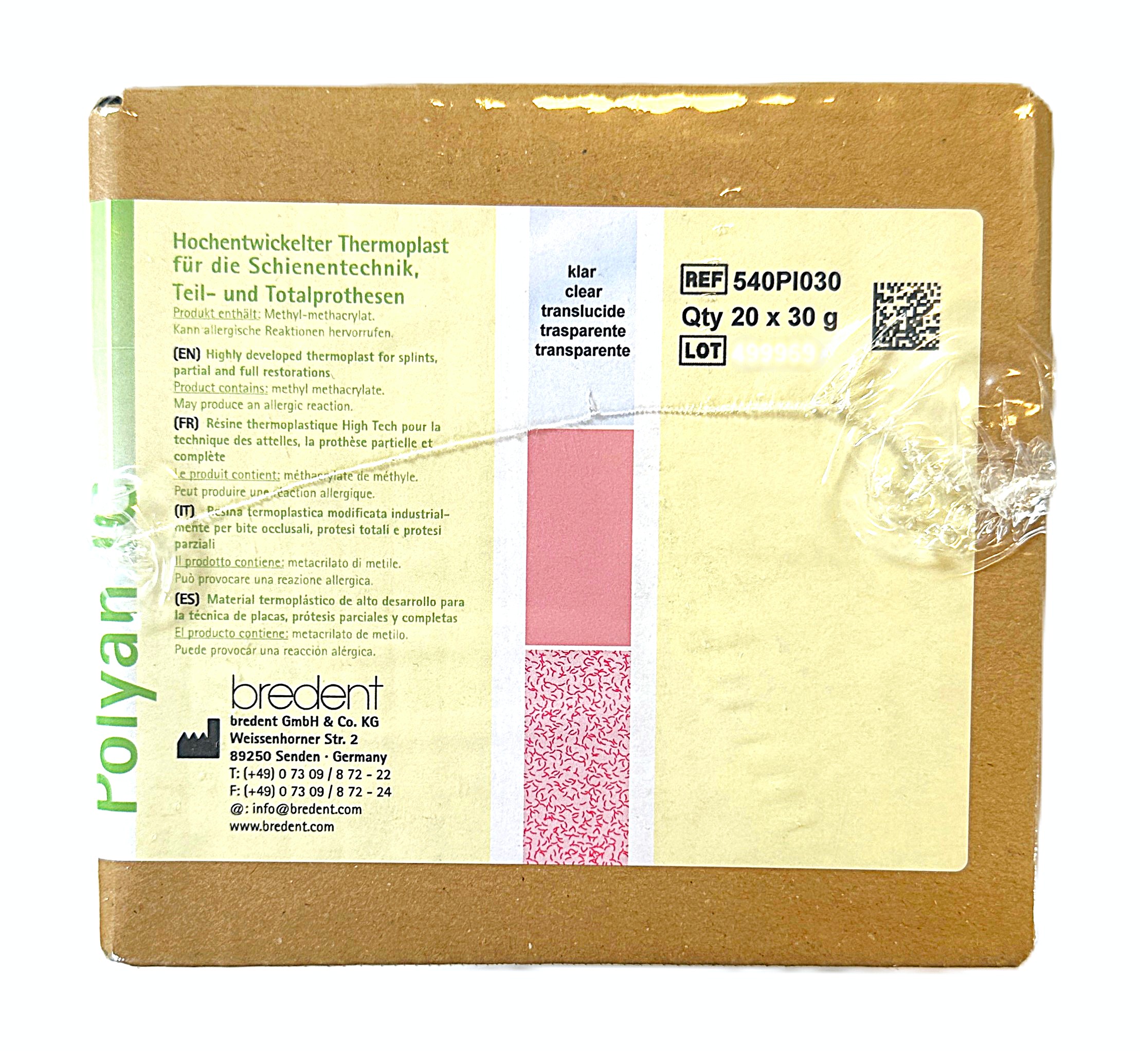 Bredent Polyan IC Thermoplast | Dentalstoff Onlineshop - Der Onlineshop ...