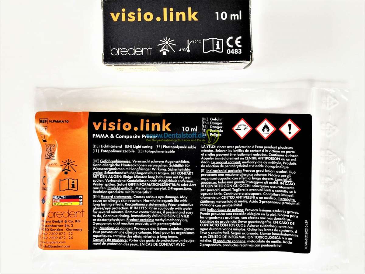 Bredent visio.link PMMA & Composite Primer VLPMMA10 - 10 ml Flasche | Dentalstoff.de - Der ...