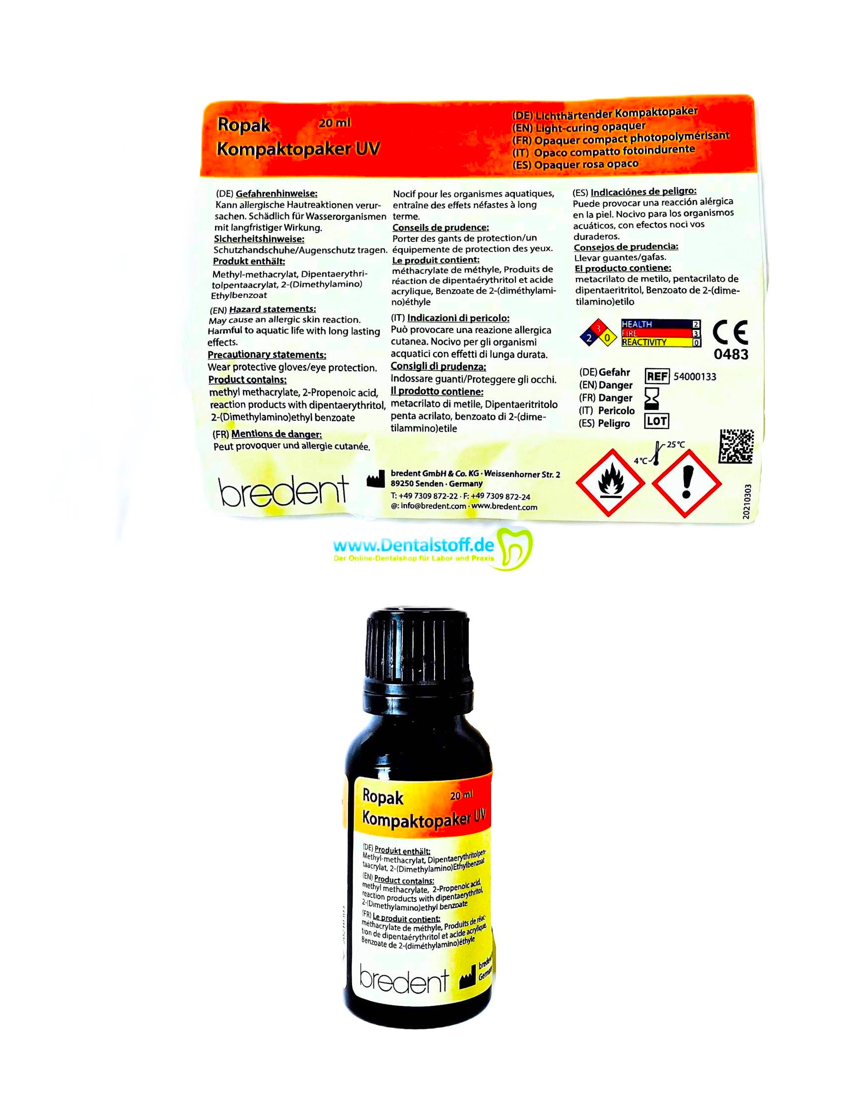 Bredent Ropak Kompaktopaker UV 54000133 - 20ml | Dentalstoff Onlineshop - Der Onlineshop für ...