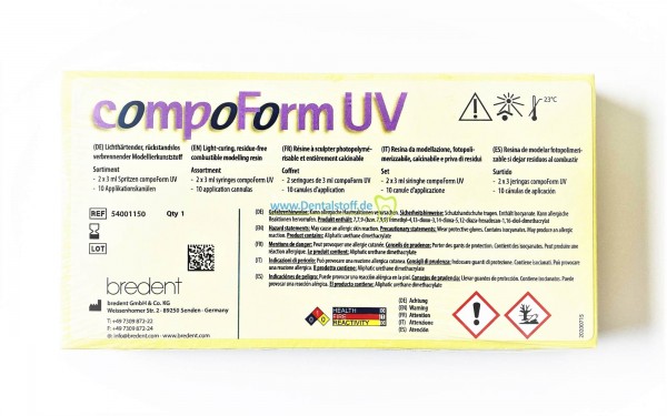 Bredent compoForm UV 12-tlg. 54001150 - Set | Dentalstoff.de - Der Onlineshop für Labor & Praxis